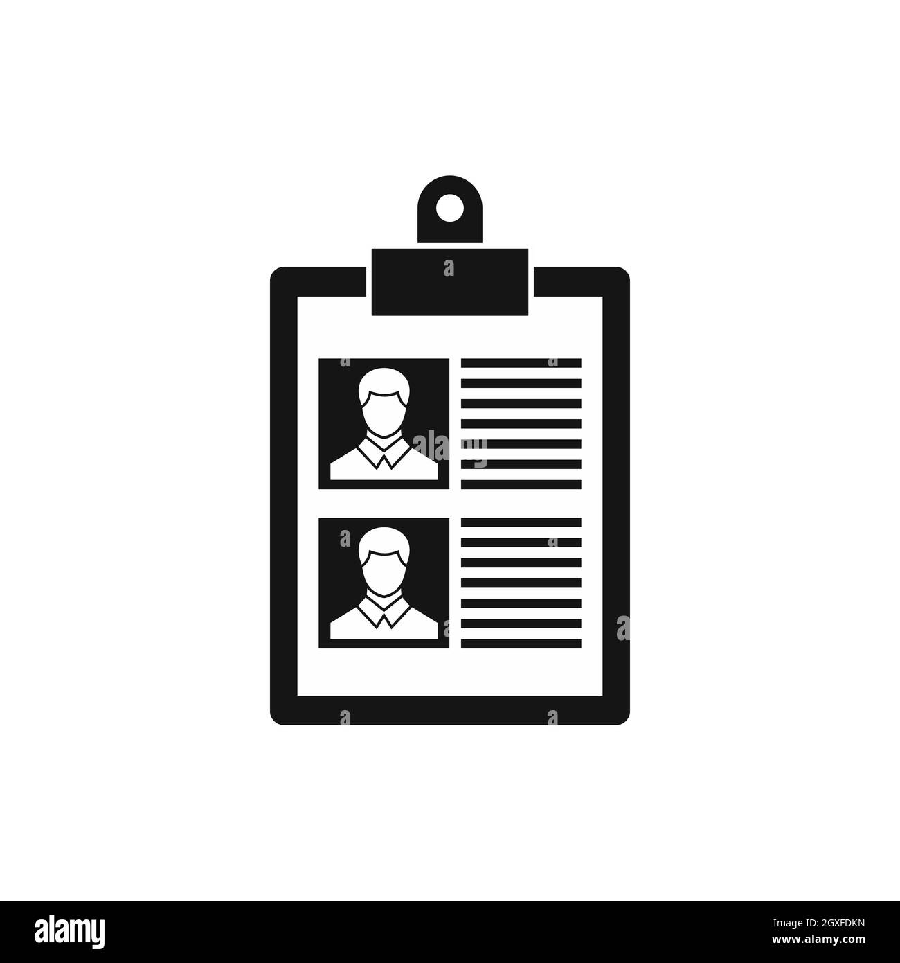 Resume of two candidates icon in simple style isolated on white ...