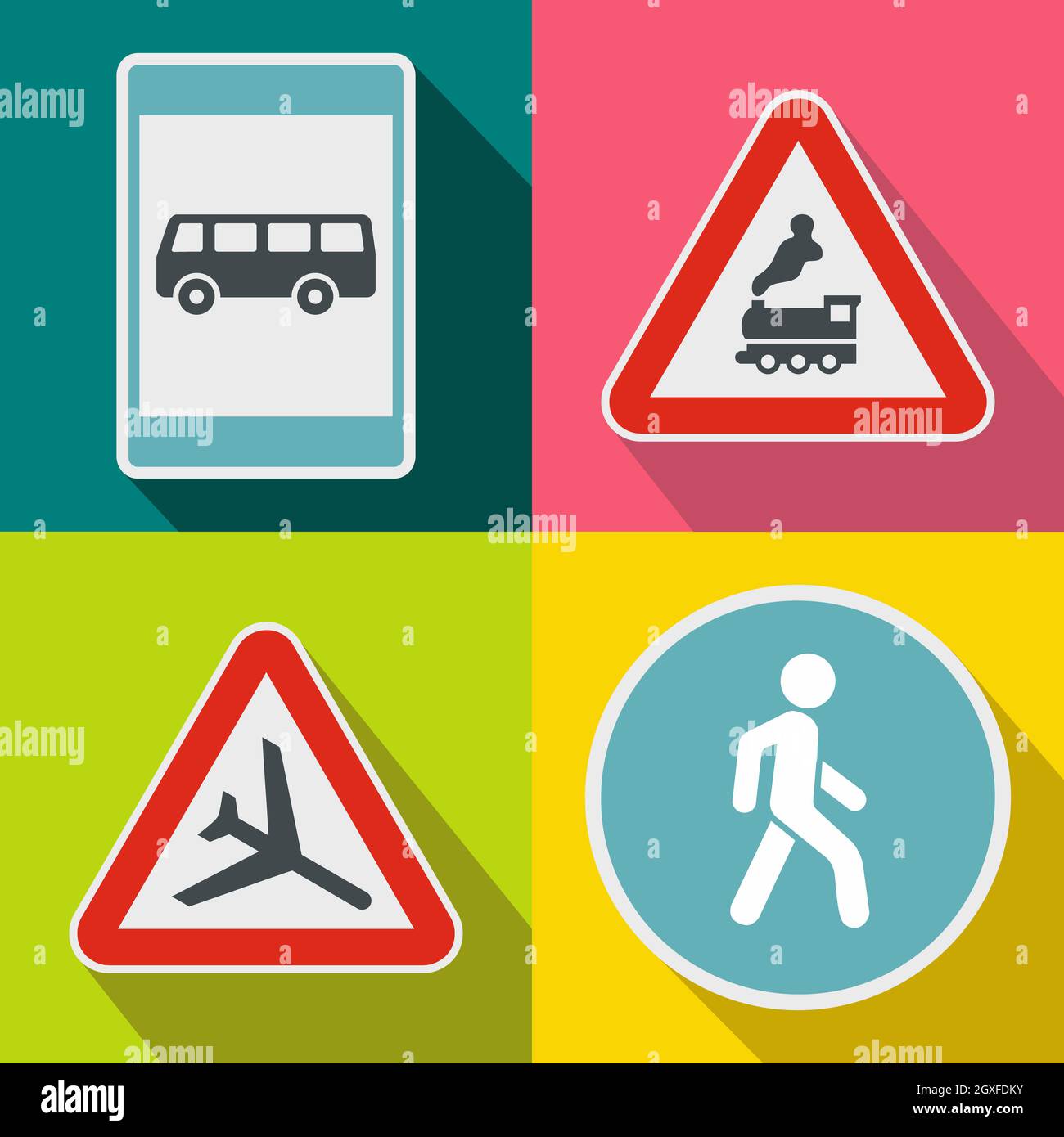 Road Sign banners set in flat style for any design Stock Photo - Alamy