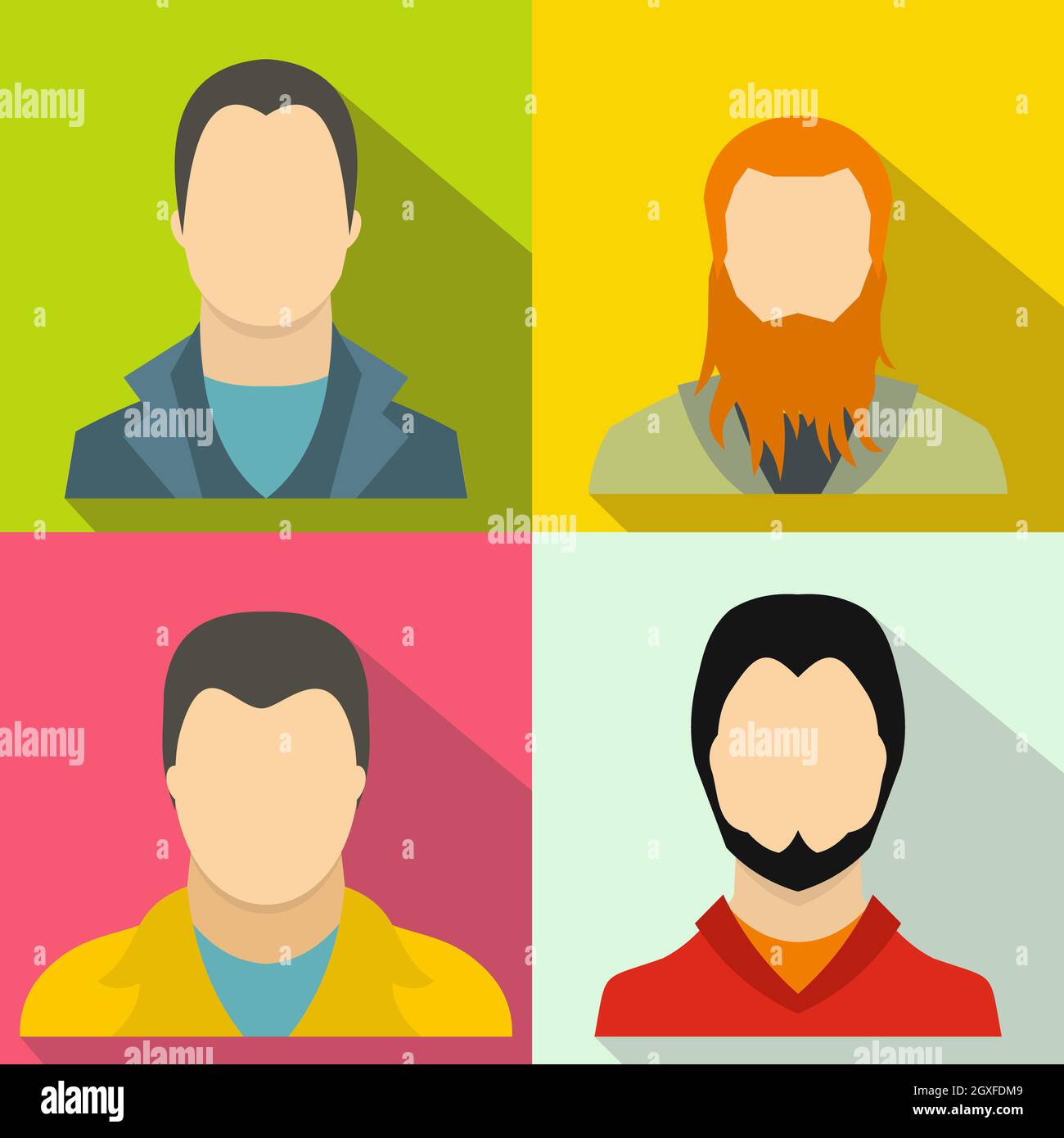 Avatar banners set in flat style for any design Stock Photo - Alamy