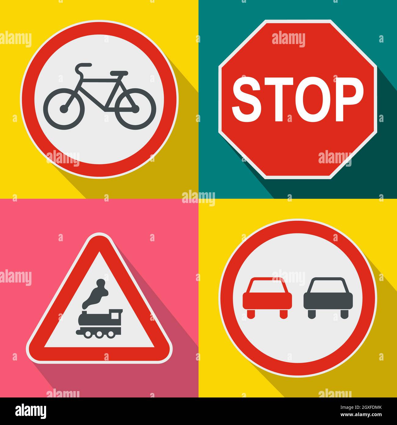 Road Sign banners set in flat style for any design Stock Photo - Alamy