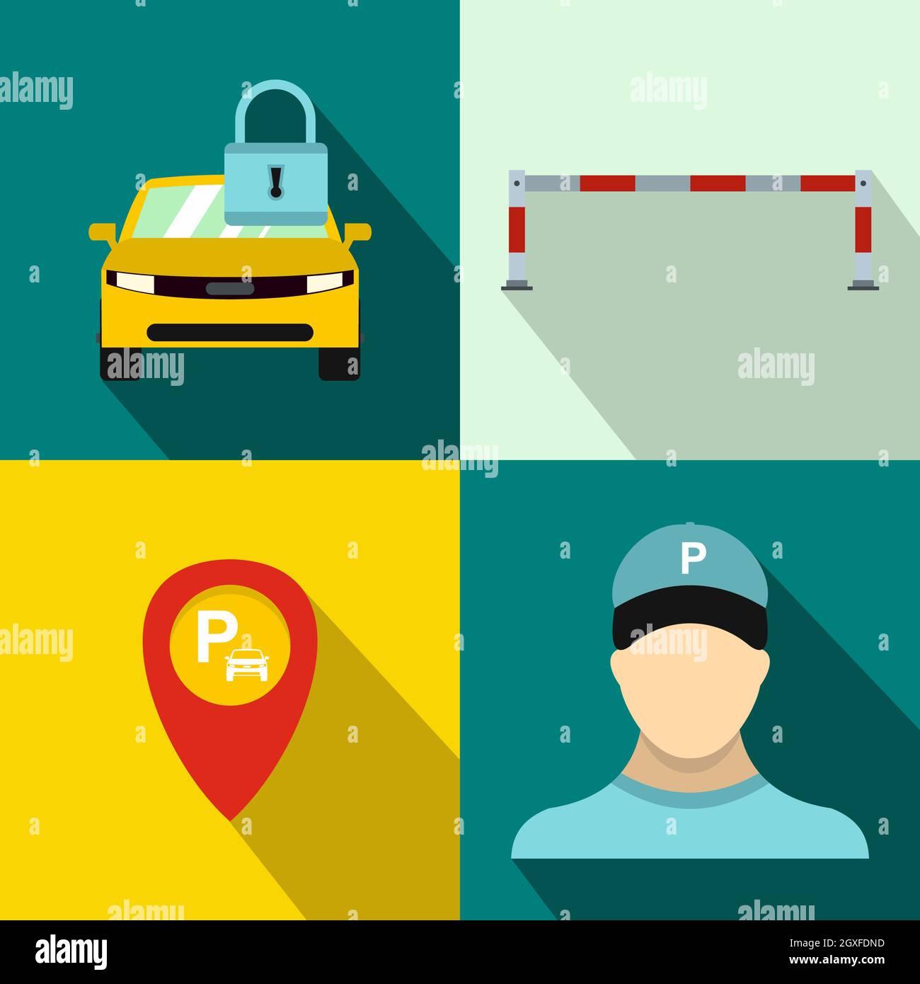 Parking banners set in flat style for any design Stock Photo - Alamy