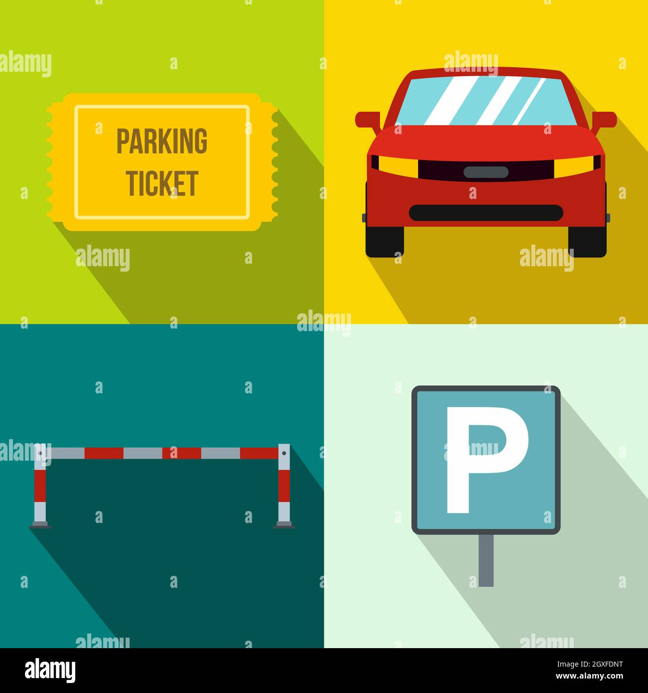 Parking banners set in flat style for any design Stock Photo - Alamy