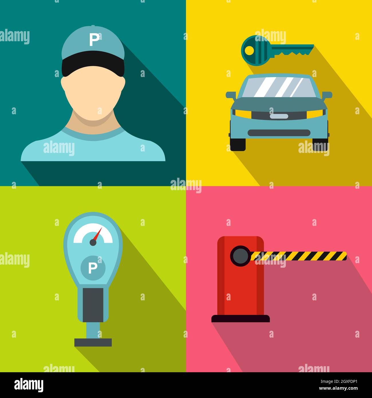 Parking banners set in flat style for any design Stock Photo - Alamy
