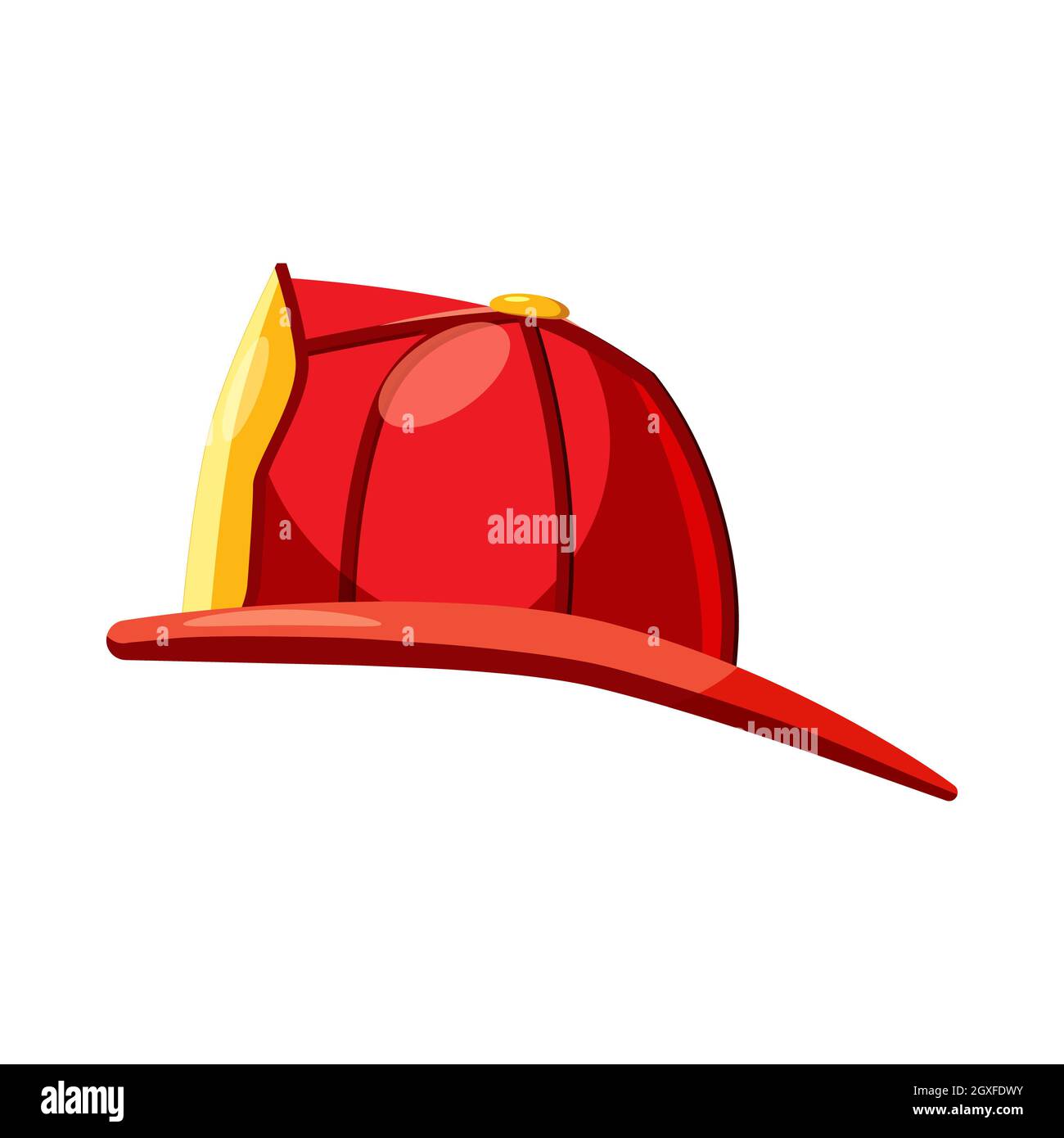 Helmet for a firefighter icon in cartoon style on a white background ...