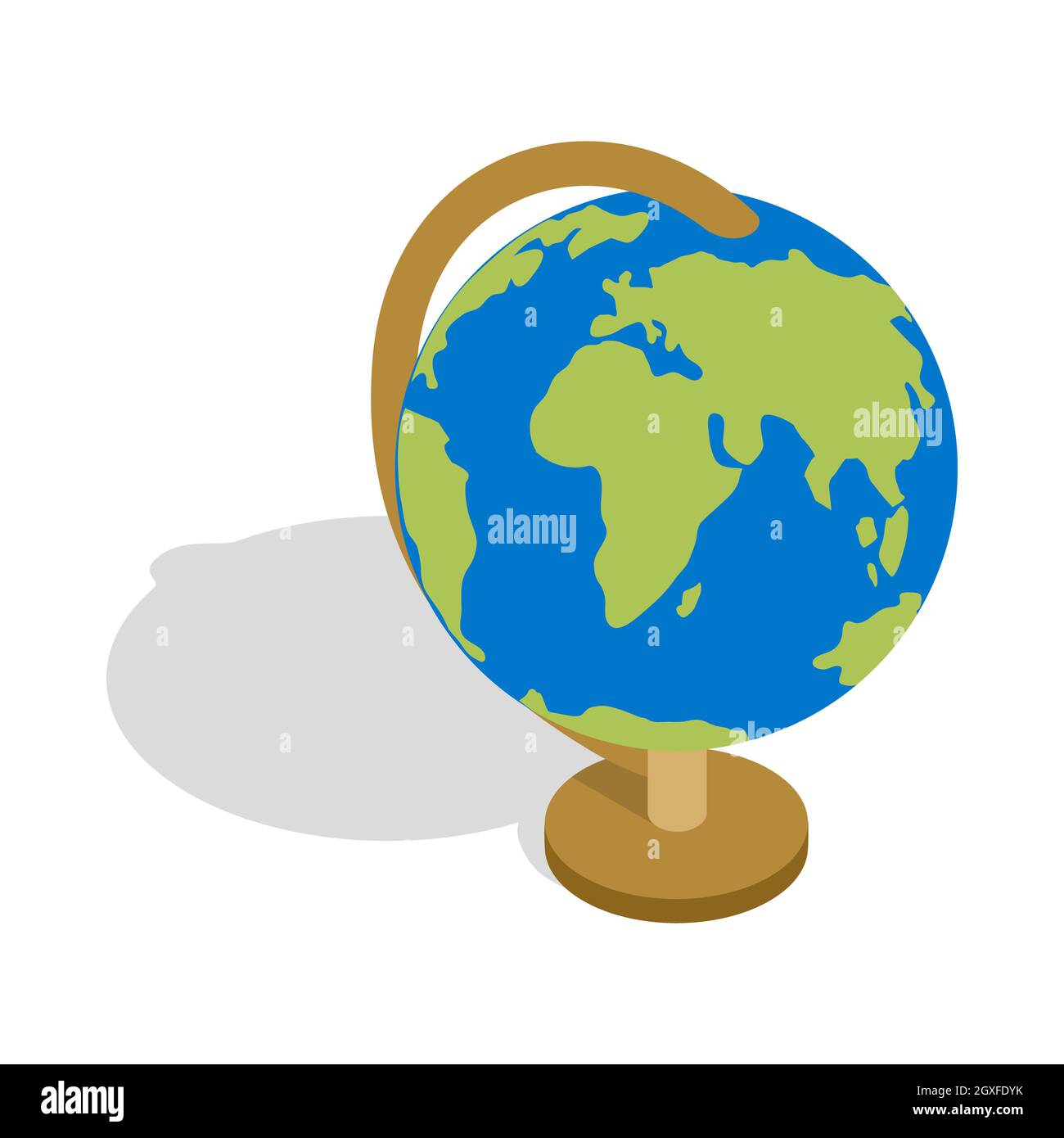 Globe icon in isometric 3d style isolated on white background. School ...