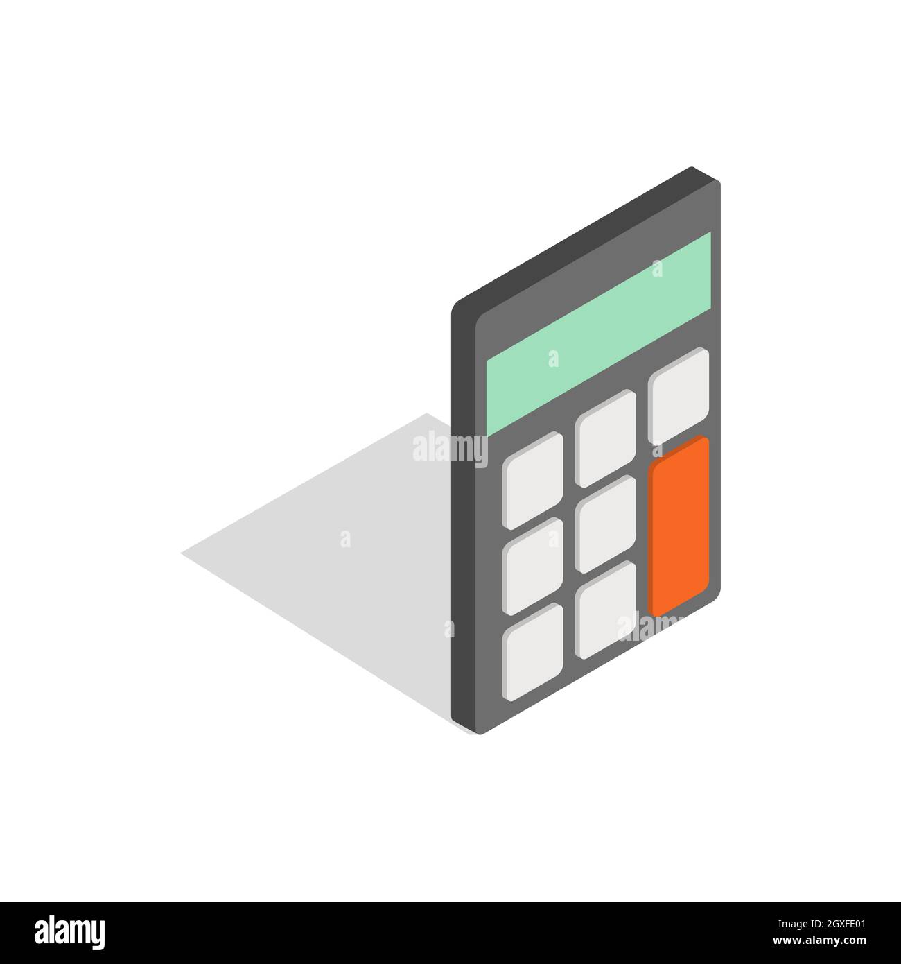 Calculator icon in isometric 3d style isolated on white background ...