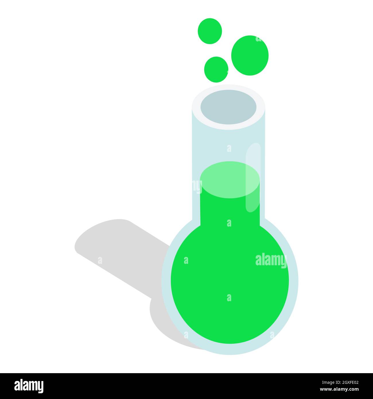 Chemical test tube icon in isometric 3d style isolated on white ...