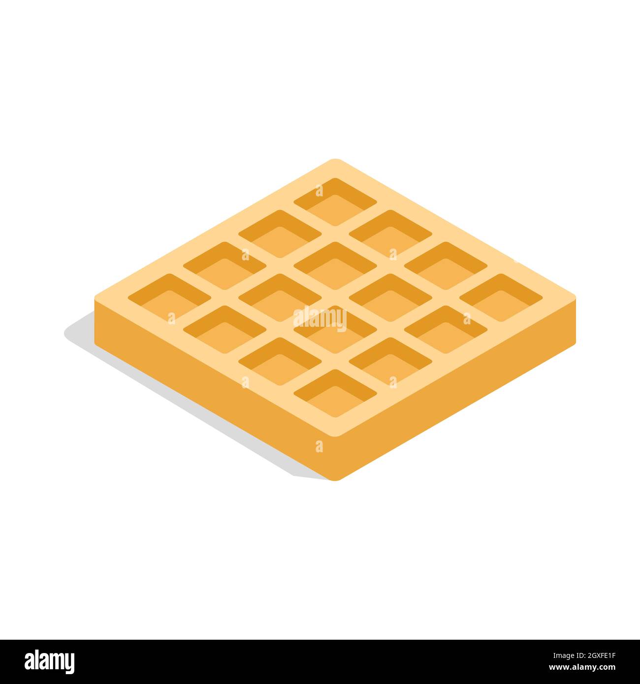 Waffles icon in isometric 3d style isolated on white background. Food ...
