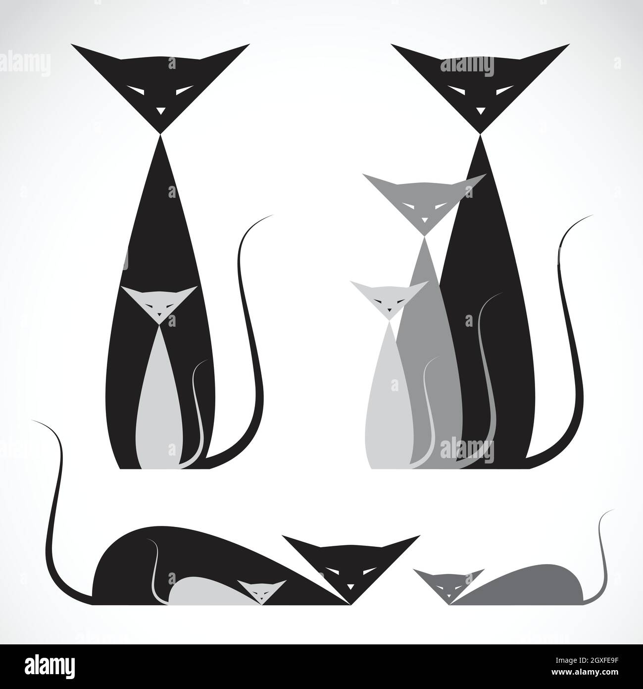 Vector image of cat design on white background. Easy editable layered vector illustration ...