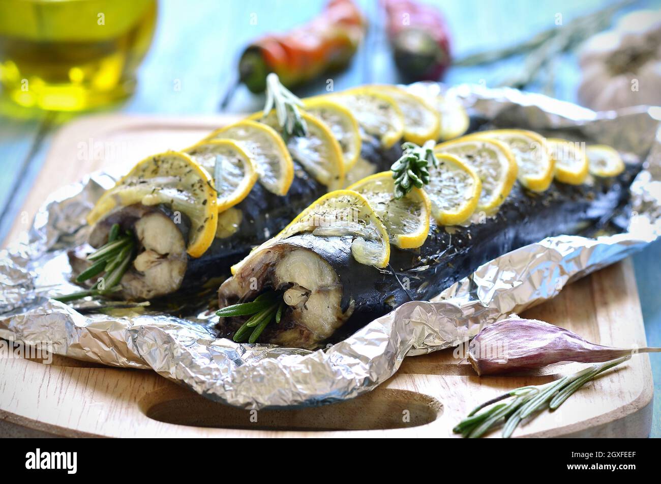 a naturally cooked fish recipes Stock Photo - Alamy