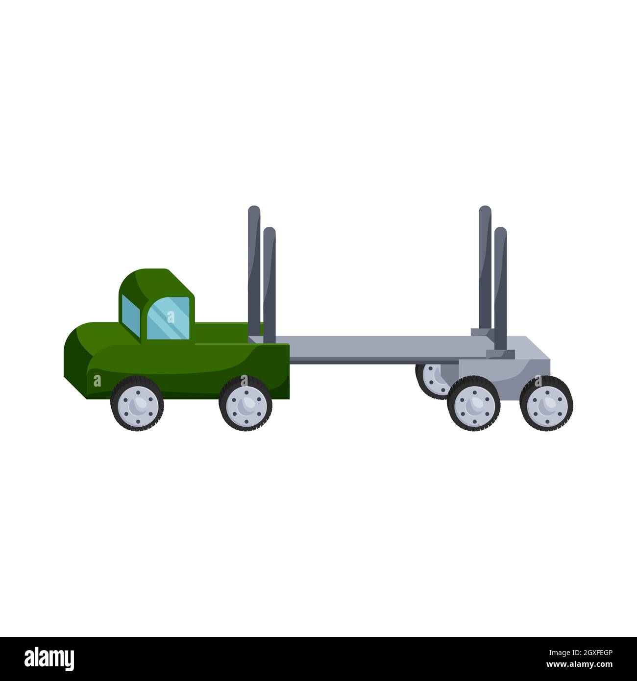 Logging truck icon in cartoon style isolated on white background ...