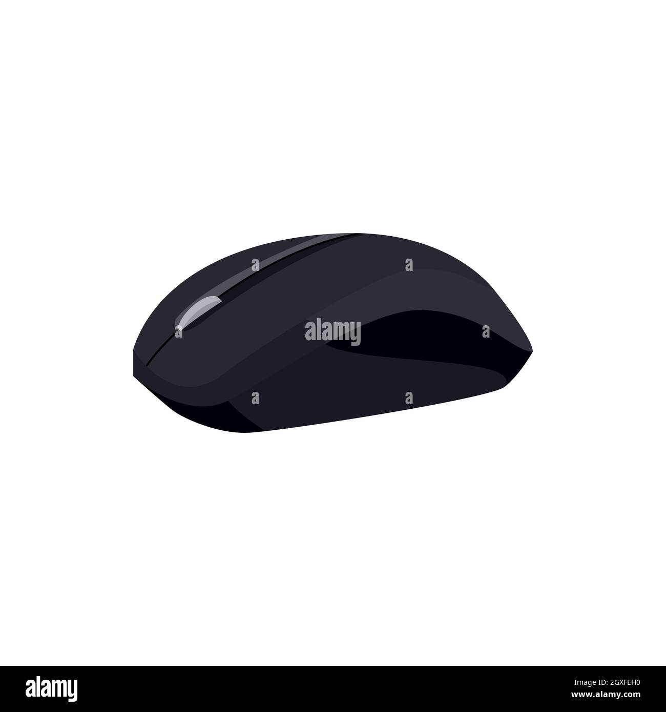 Black computer mouse icon in cartoon style on a white background Stock ...