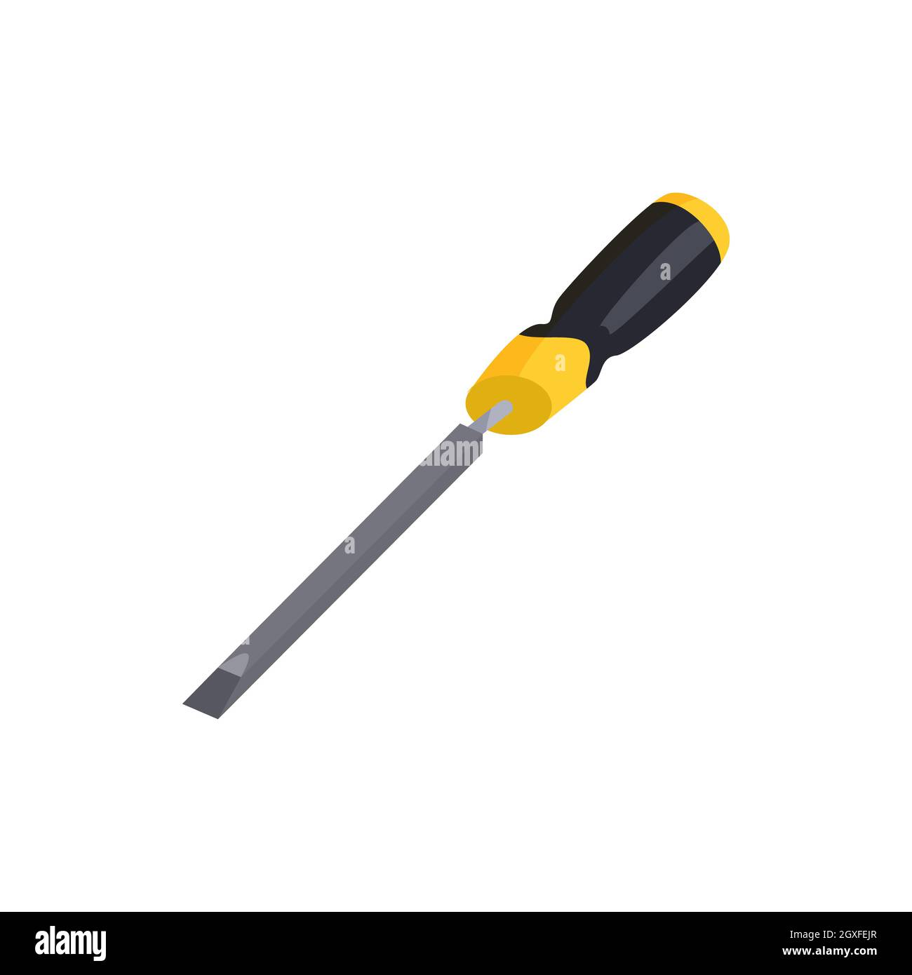 Screwdriver icon in cartoon style on a white background Stock Photo - Alamy
