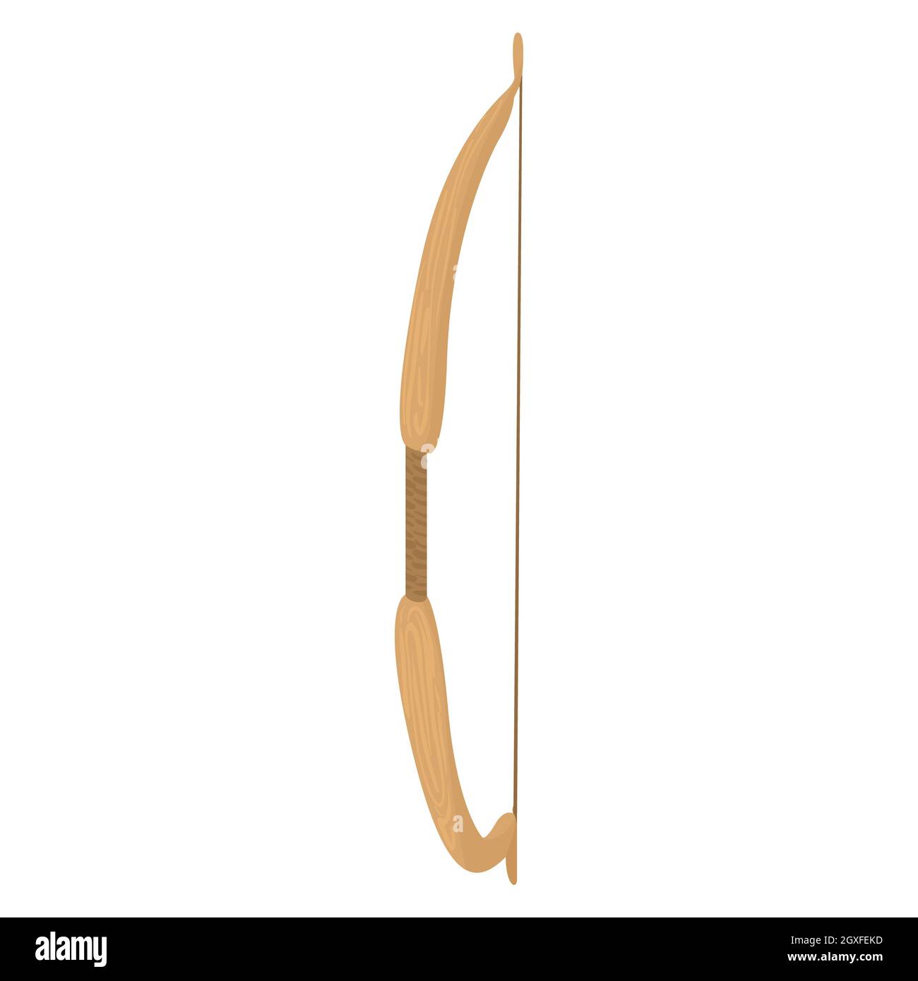 Hunting bow icon in cartoon style isolated on white background. Weapons ...