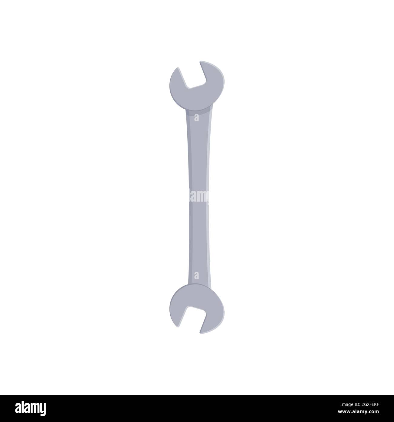 Wrench icon in cartoon style on a white background Stock Photo - Alamy