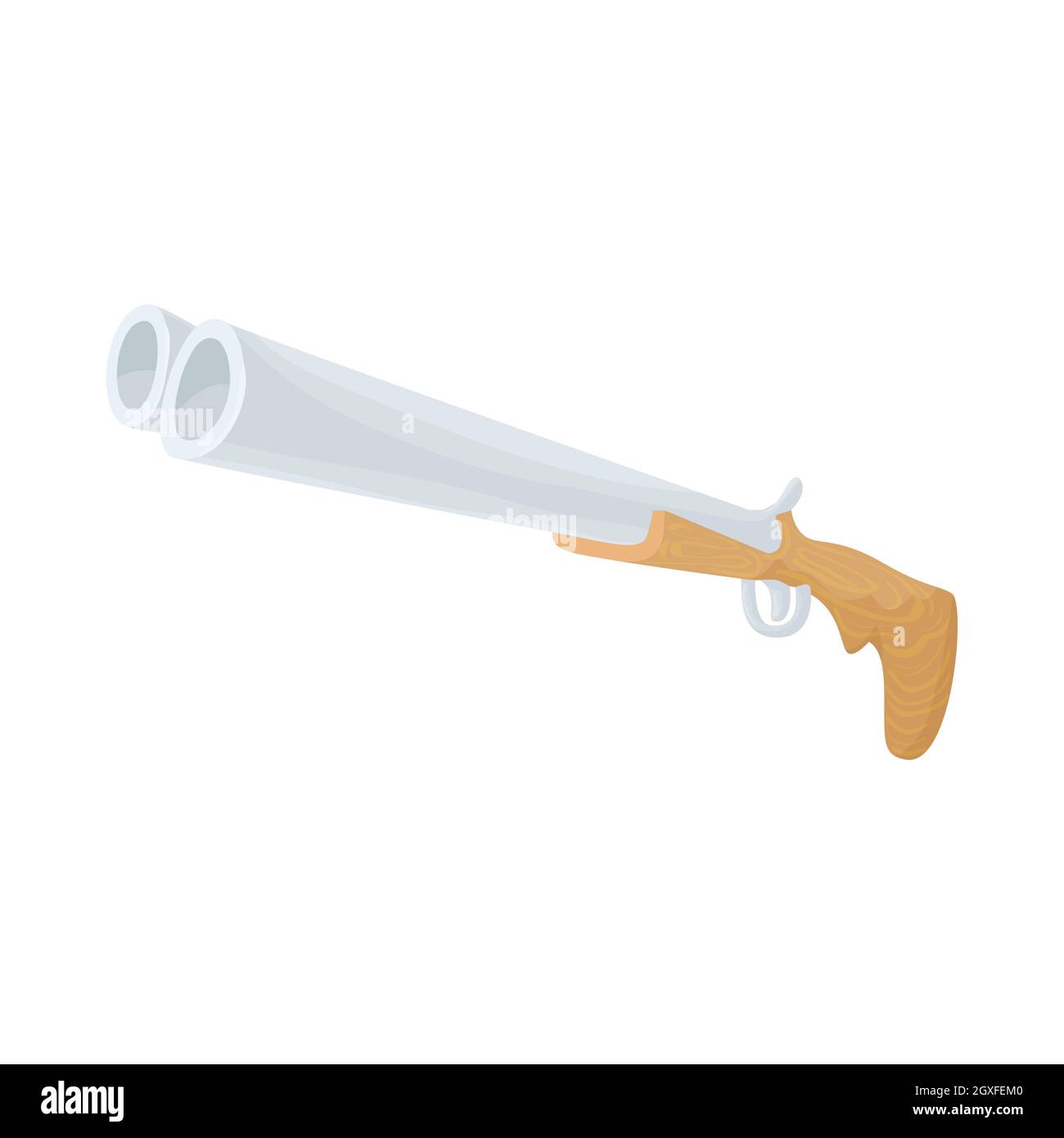 Hunting rifle icon in cartoon style isolated on white background ...