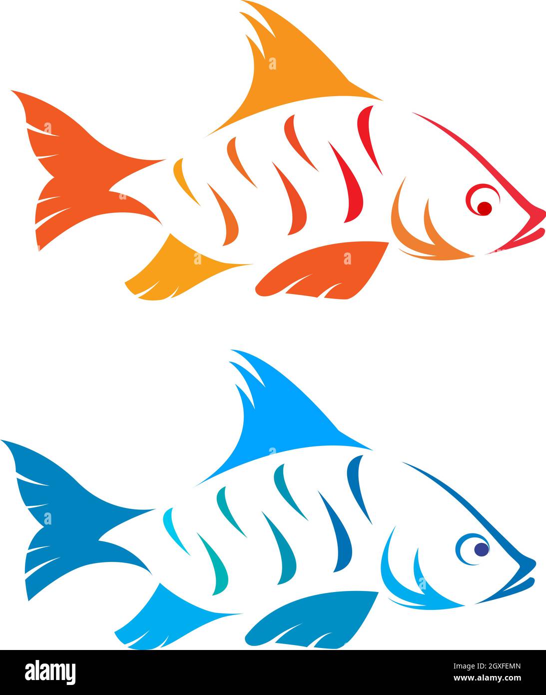 Vector image of fish on white background. Easy editable layered vector ...
