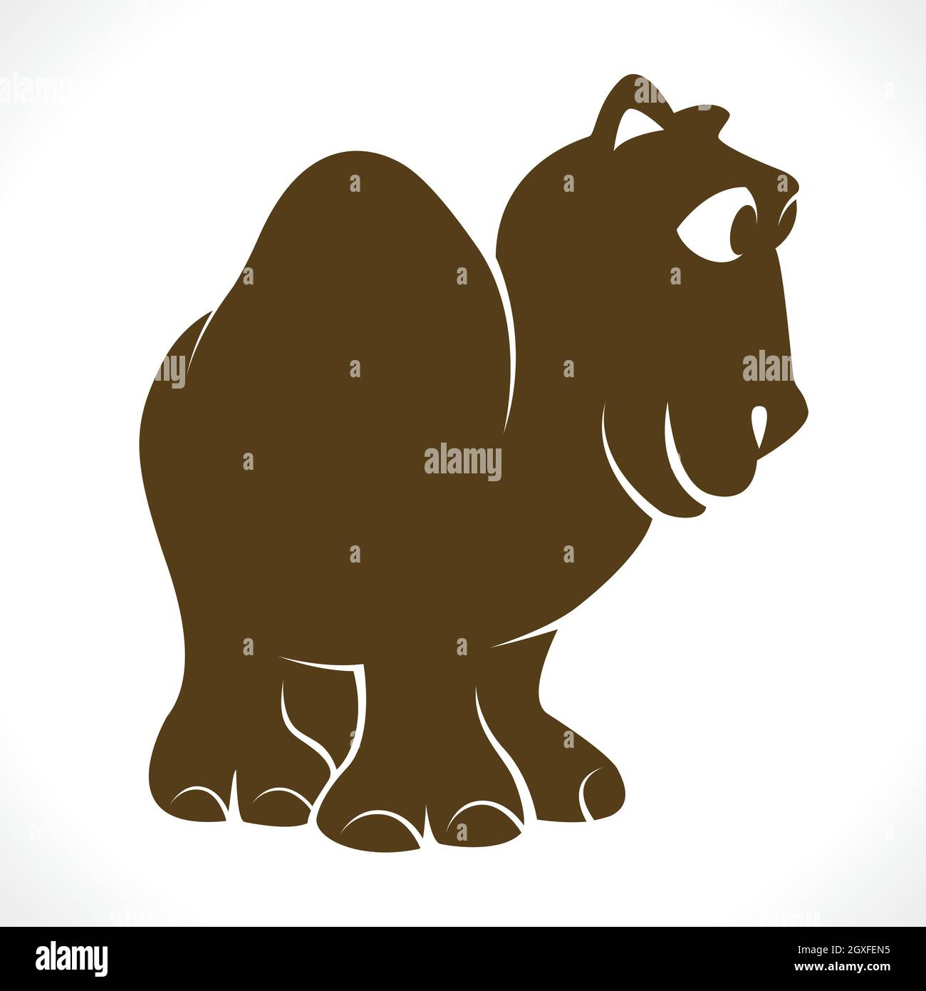 Vector image of a camel on white background. Easy editable layered ...