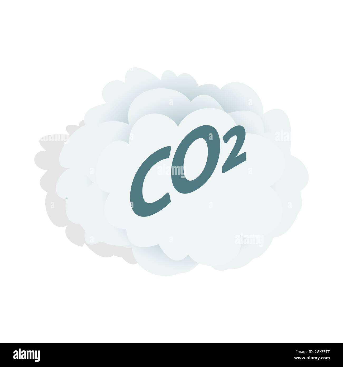 CO2 cloud icon in isometric 3d style on a white background Stock Photo ...