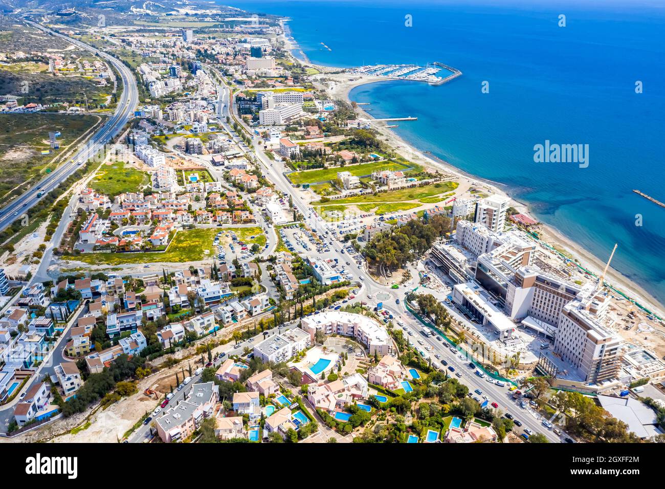 Aerial drone view of Limassol cityscape. Cyprus Stock Photo - Alamy