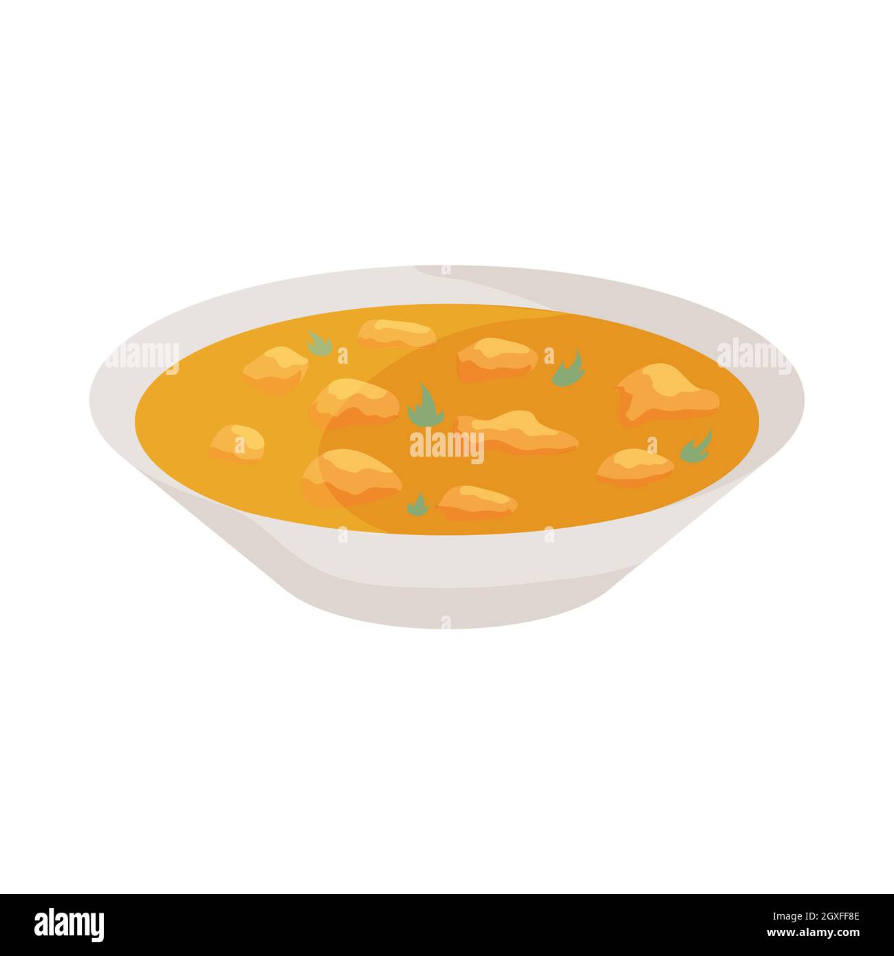 Indian soup icon in cartoon style isolated on white background. Food ...