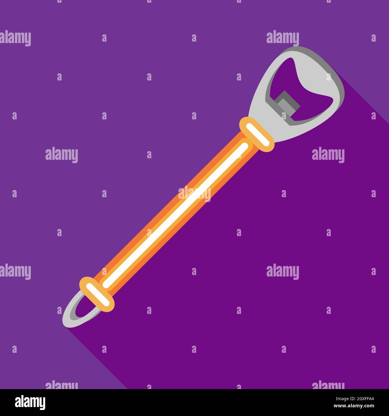 Bottle opener icon in flat style on a plum background Stock Photo - Alamy
