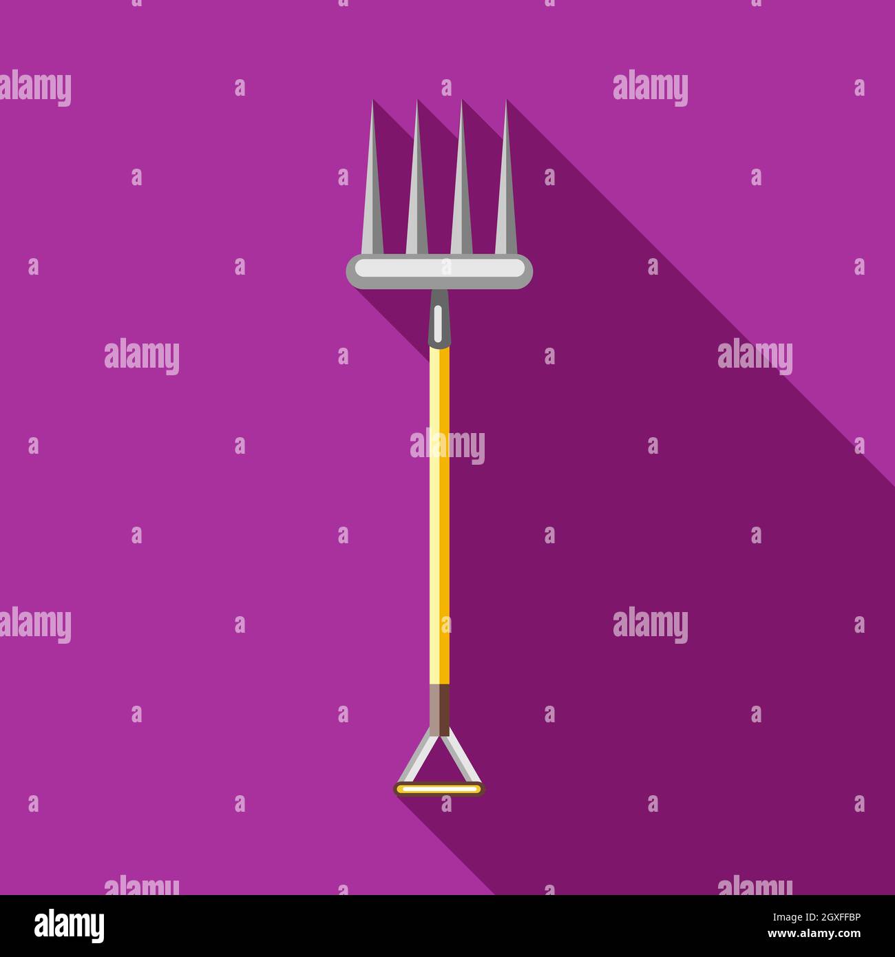 Pitchfork icon in flat style on a fuchsia background Stock Photo - Alamy