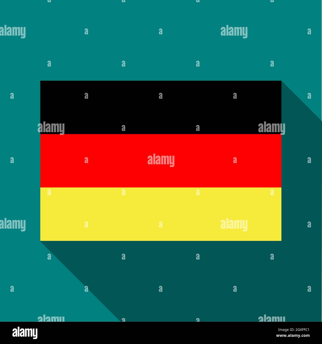 Flag of Germany icon in flat style on a turquoise background Stock ...