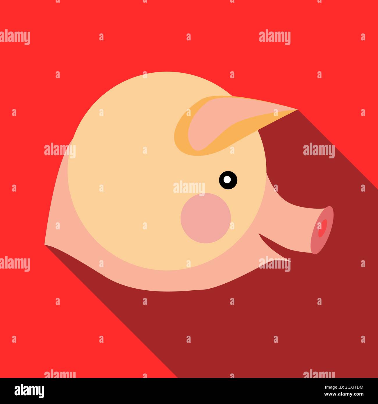 Flat pig head icon hi-res stock photography and images - Alamy
