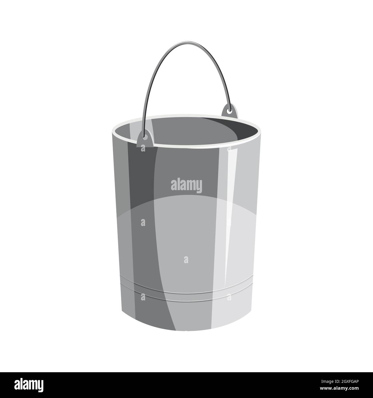 Bucket icon in cartoon style isolated on white background Stock Photo ...