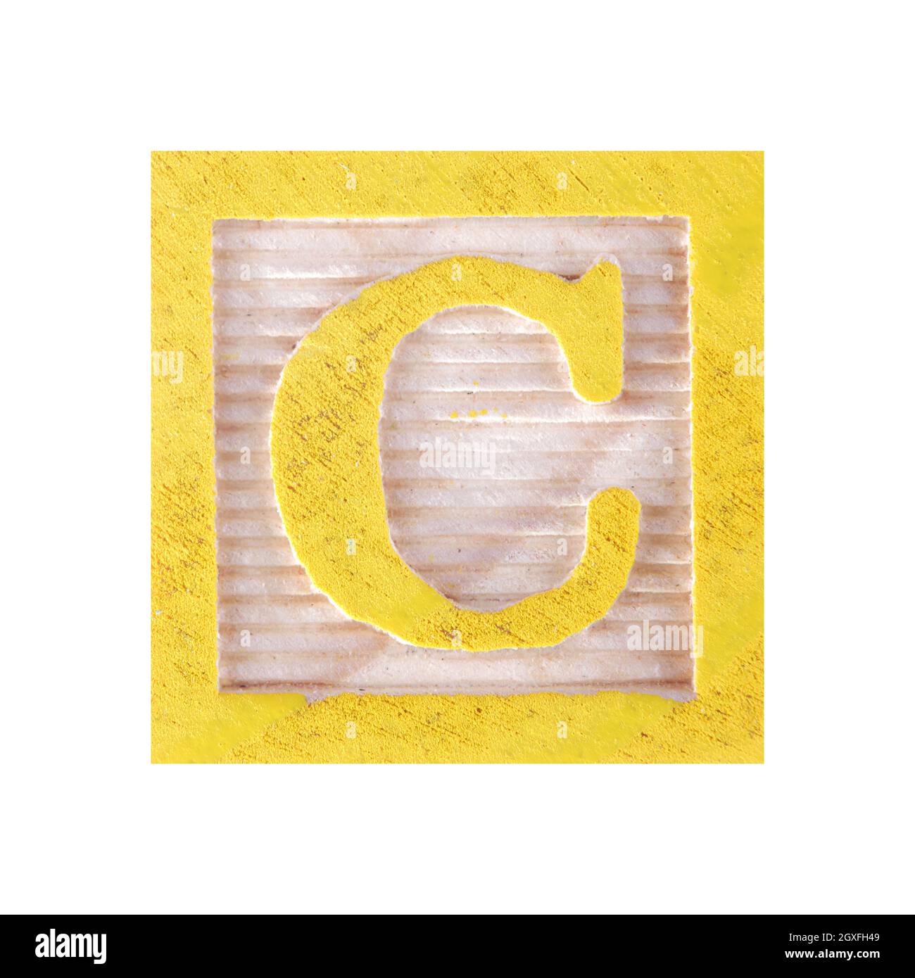 A Letter C child's wood block on white with clipping path Stock Photo ...