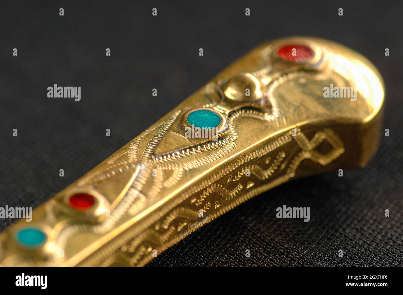 Decorative oriental knife decorated with precious gemstones Stock Photo ...