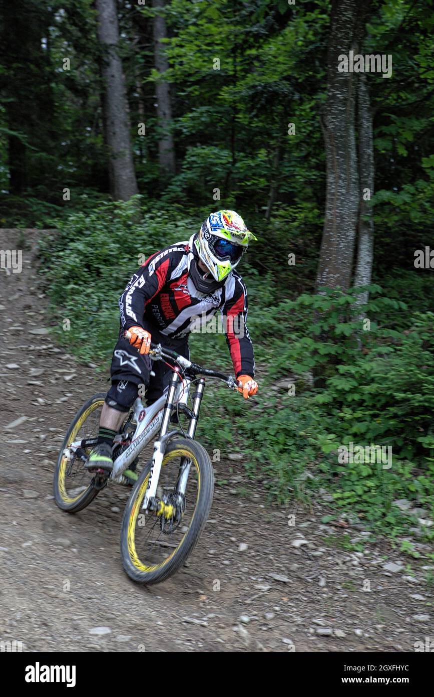 Downhill, sport, bicycle, mountain Stock Photo - Alamy