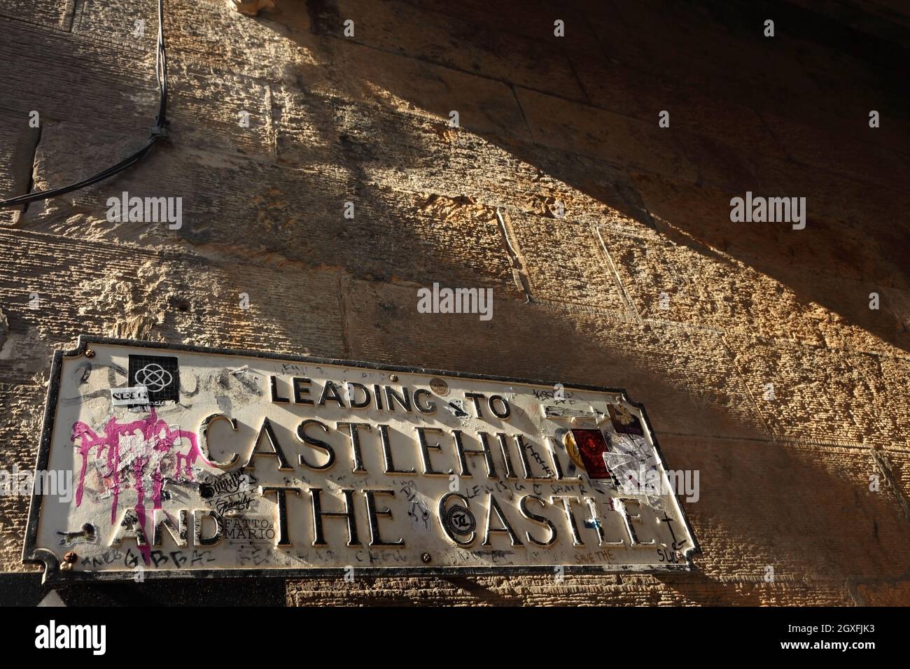Sign at steps leading from Victoria Street to Castlehill and the Castle ...