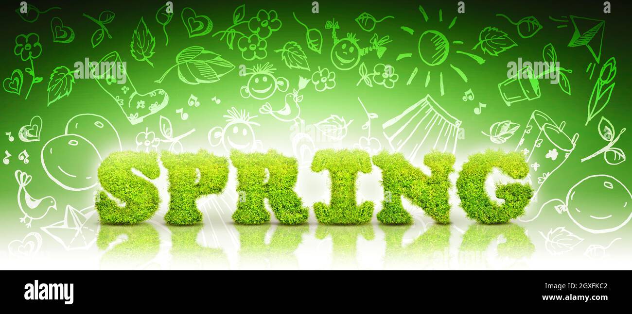 Decorative inscription with letters. Creative spring concept Stock ...