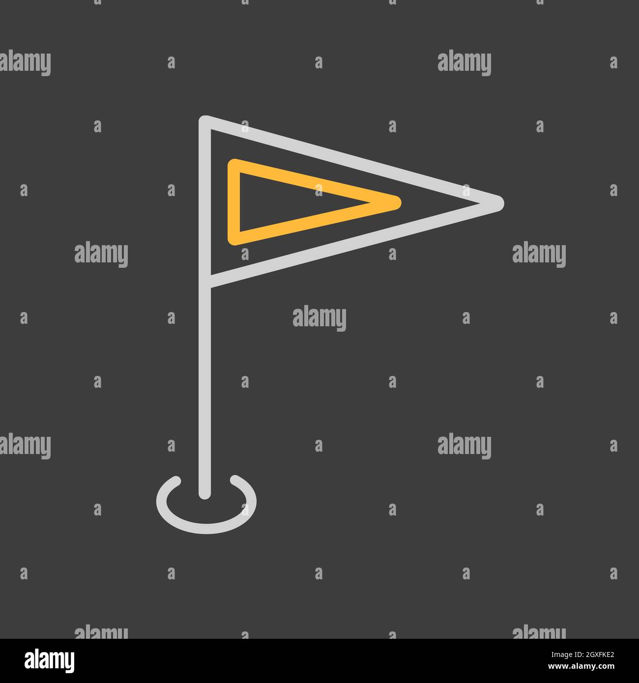 Flag GPS pin vector icon on dark background. Navigation sign. Graph ...