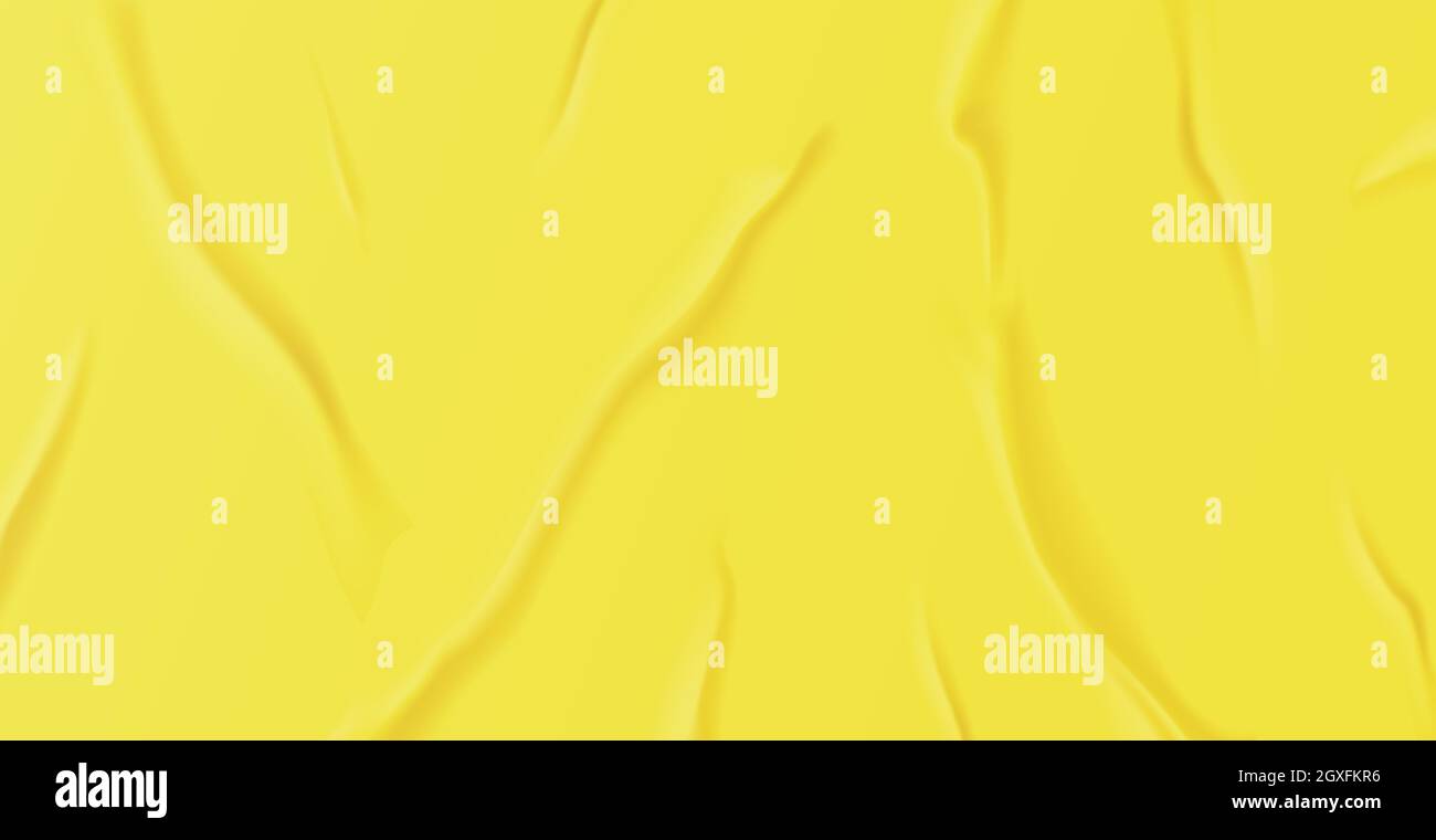 Realistic crumpled yellow background texture, folds - Vector ...