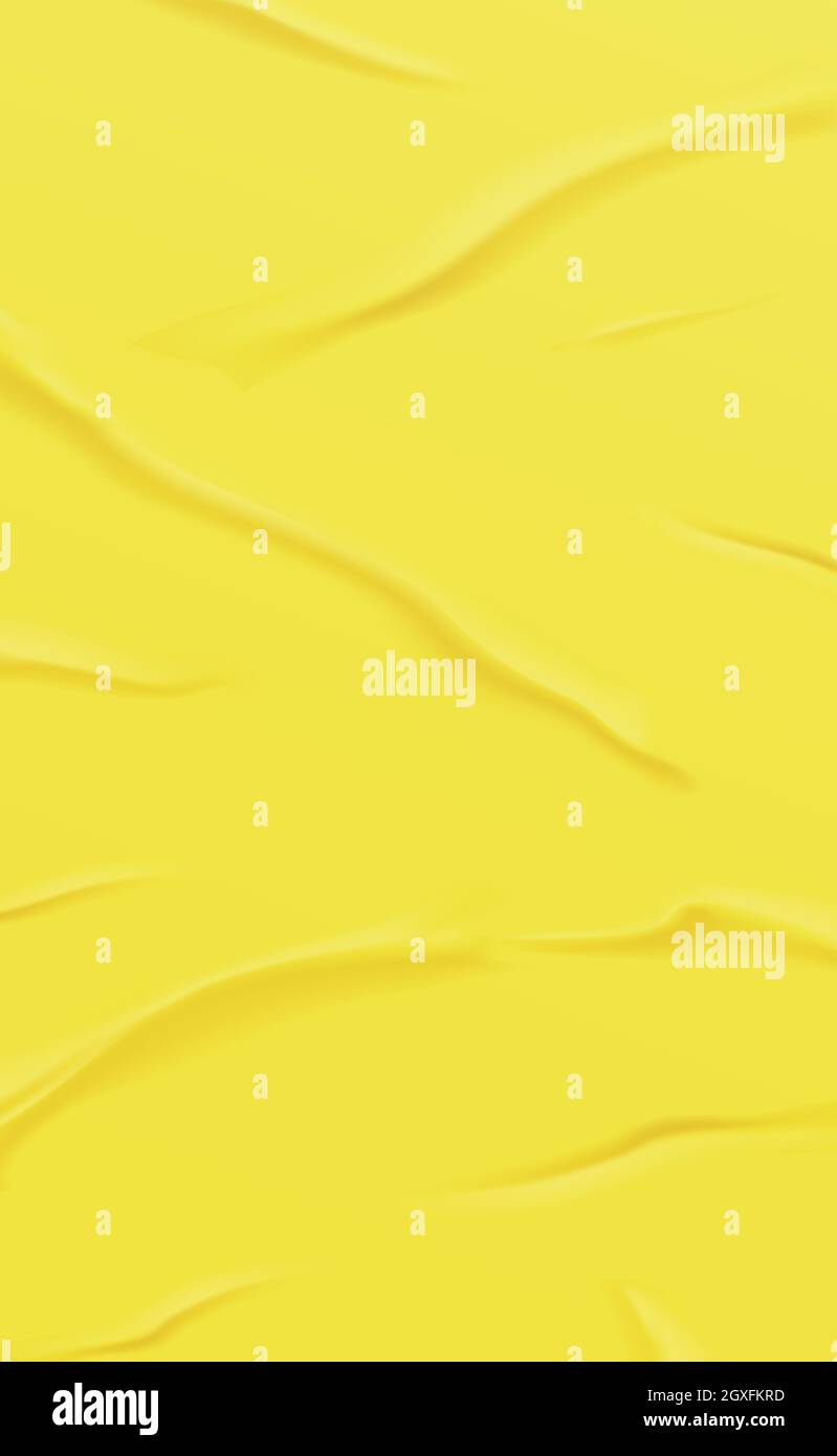 Realistic crumpled yellow background texture, folds - Vector ...