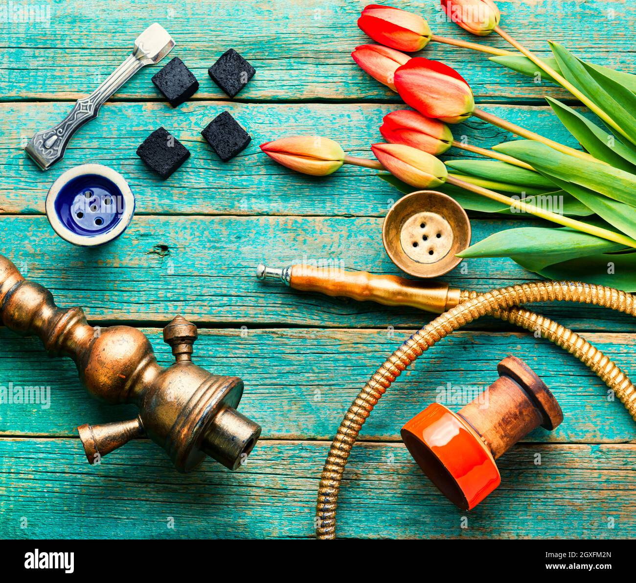 Delicious Turkish smoking shisha.Hookah smoking.Kalian with tobacco ...