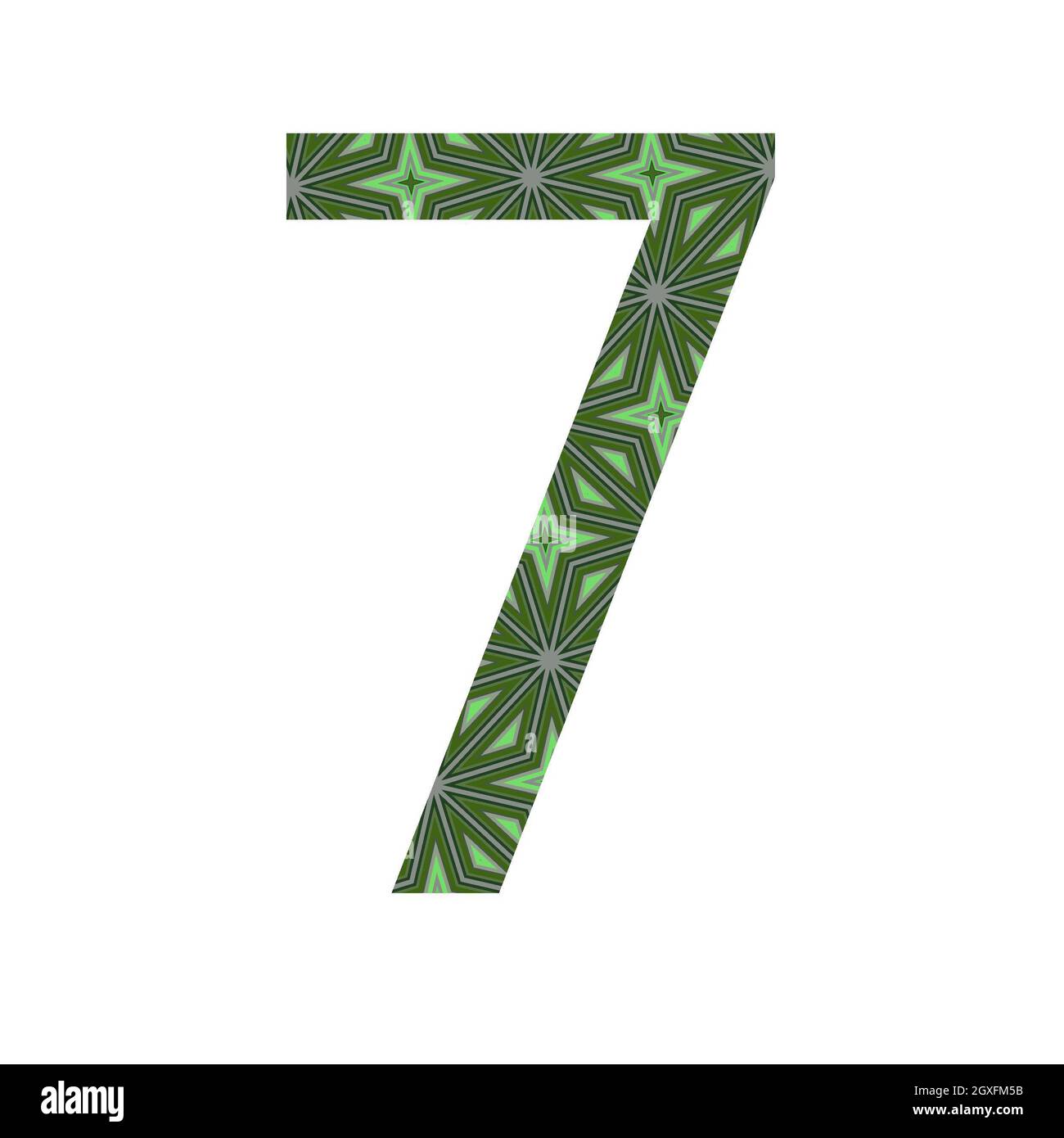 number 7 of the alphabet made with a pattern of green stars, isolated ... number 7 of the alphabet made with a pattern of green stars, isolated ...