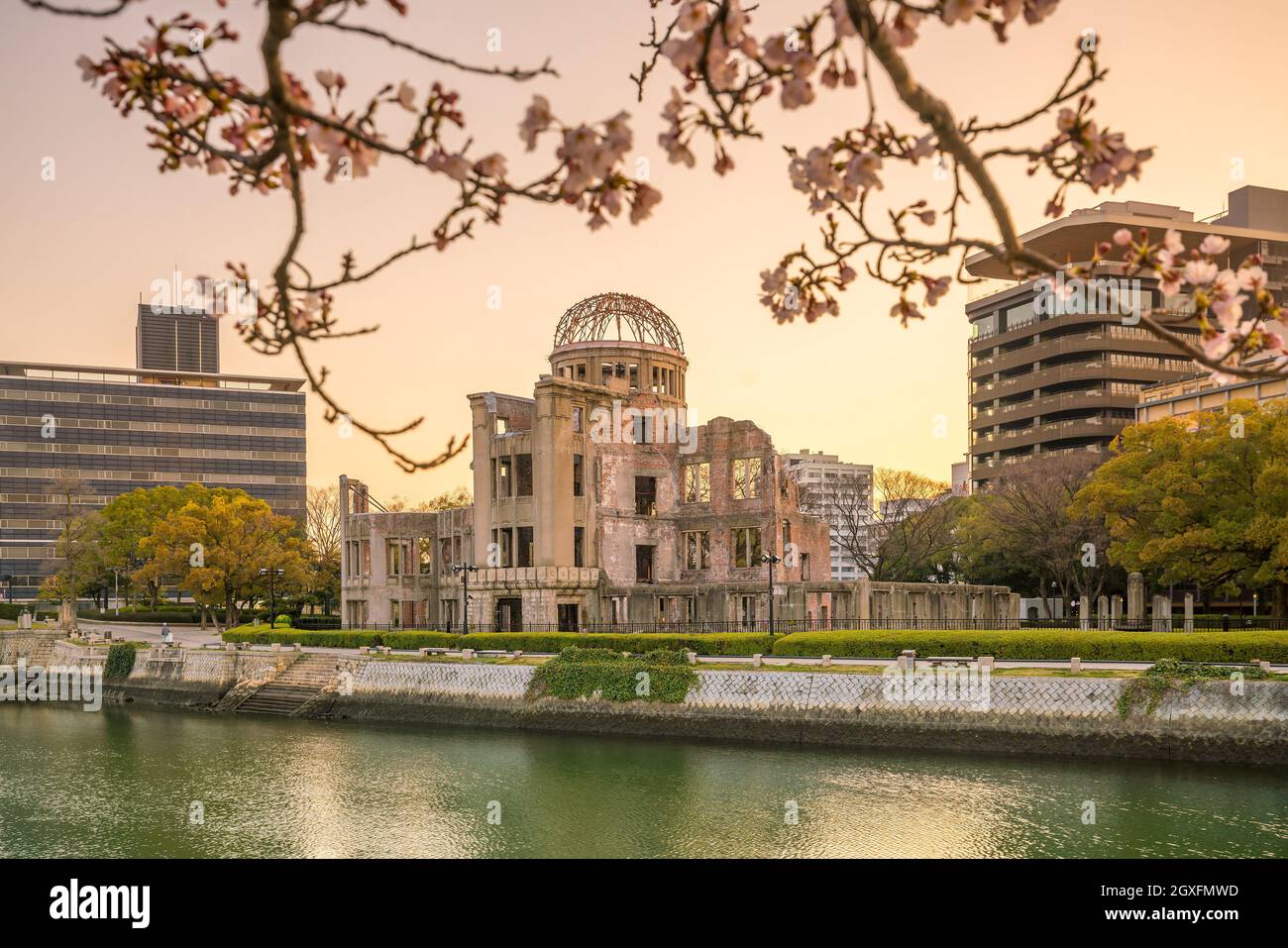 View of the atomic bomb dome in Hiroshima Japan. UNESCO World Heritage Site Stock Photo - Alamy
