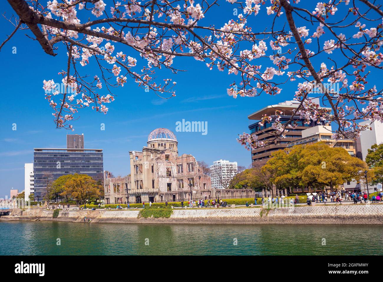 View of the atomic bomb dome in Hiroshima Japan. UNESCO World Heritage Site Stock Photo - Alamy