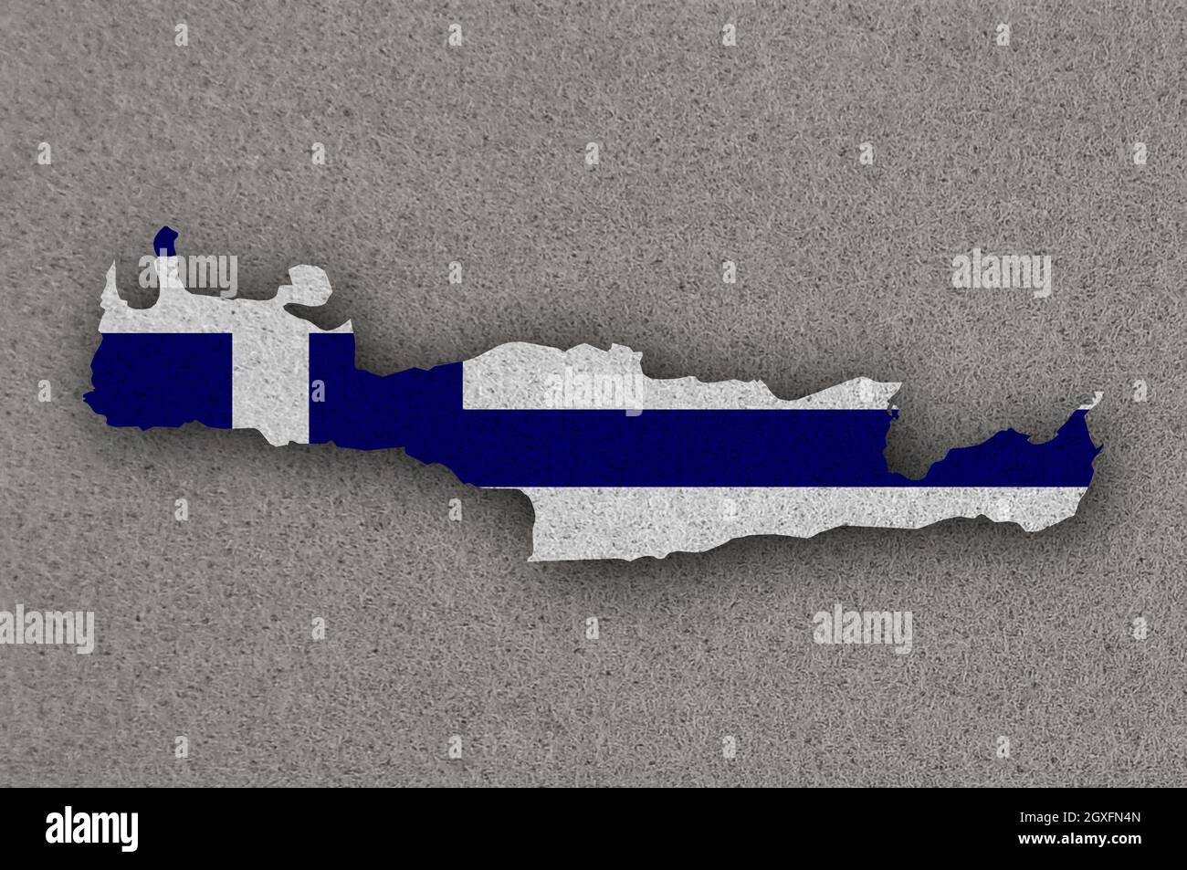 Map and flag of Crete on felt Stock Photo - Alamy