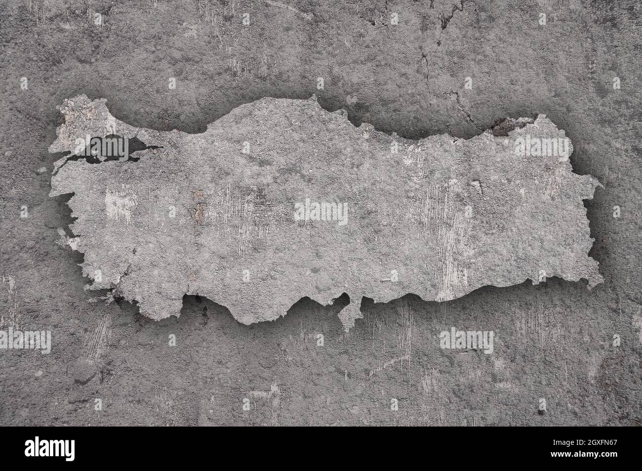 Map of Turkey on weathered concrete Stock Photo - Alamy