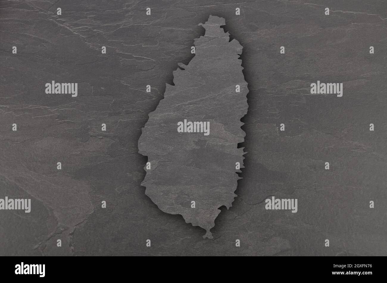 Map of Saint Lucia on dark slate Stock Photo - Alamy