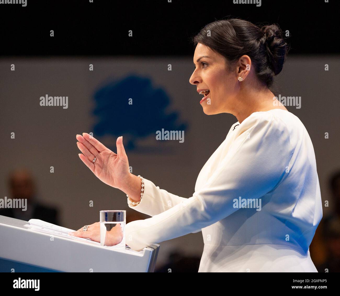 Manchester, England, UK. 5th Oct, 2021. PICTURED: Rt Priti Patel MP ...