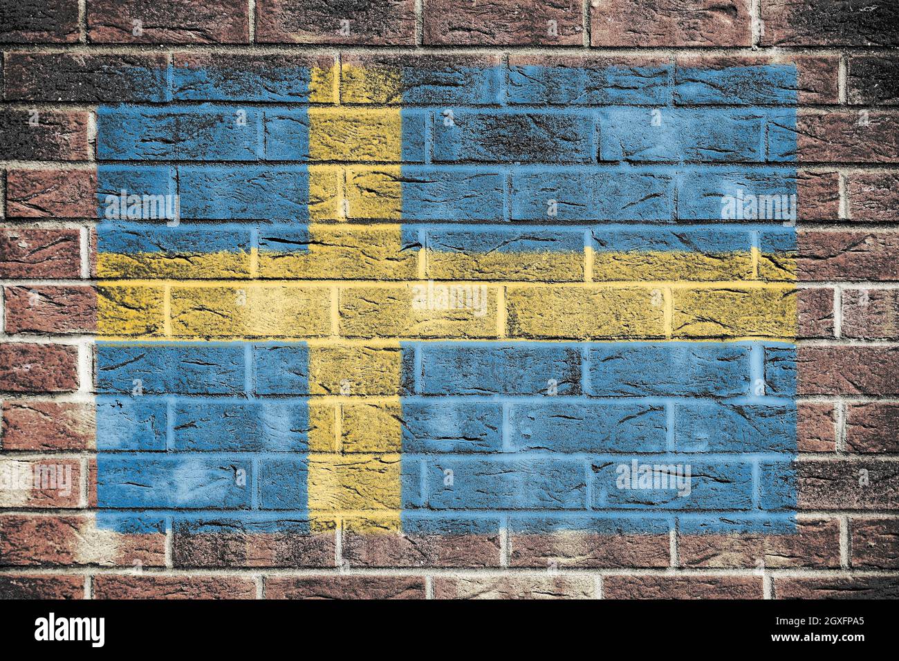 Swedish flag on a wall hi-res stock photography and images - Alamy