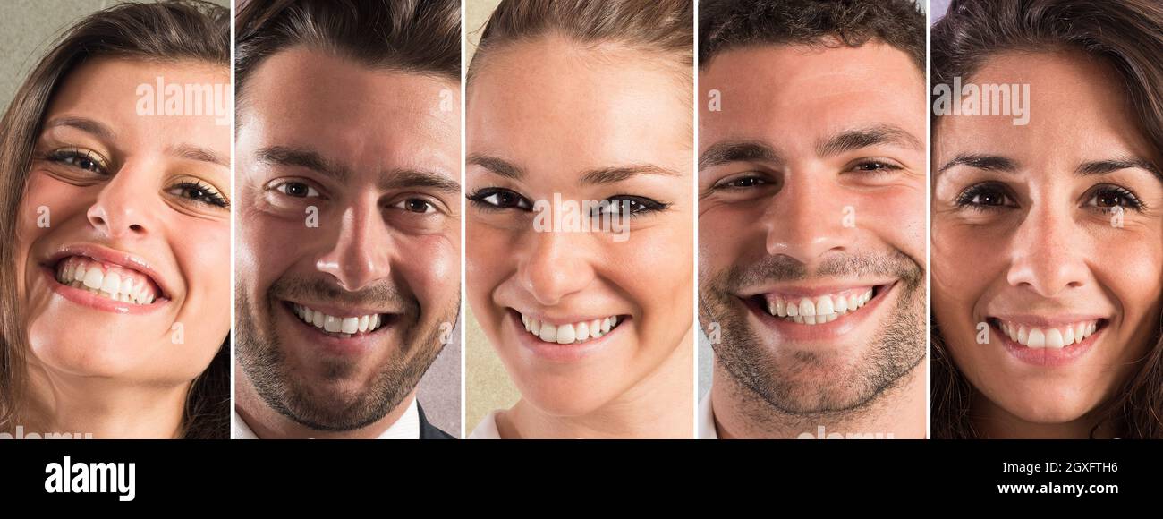 Banner of the people with smiling expression Stock Photo - Alamy