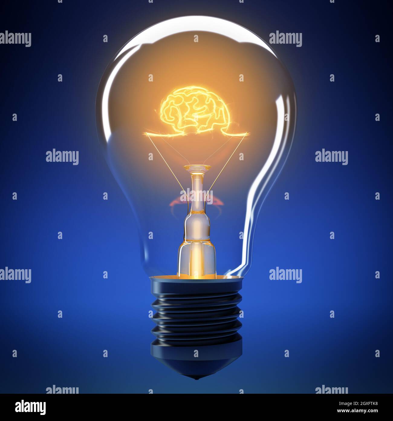 Bulb filament that forms a small brain Stock Photo - Alamy