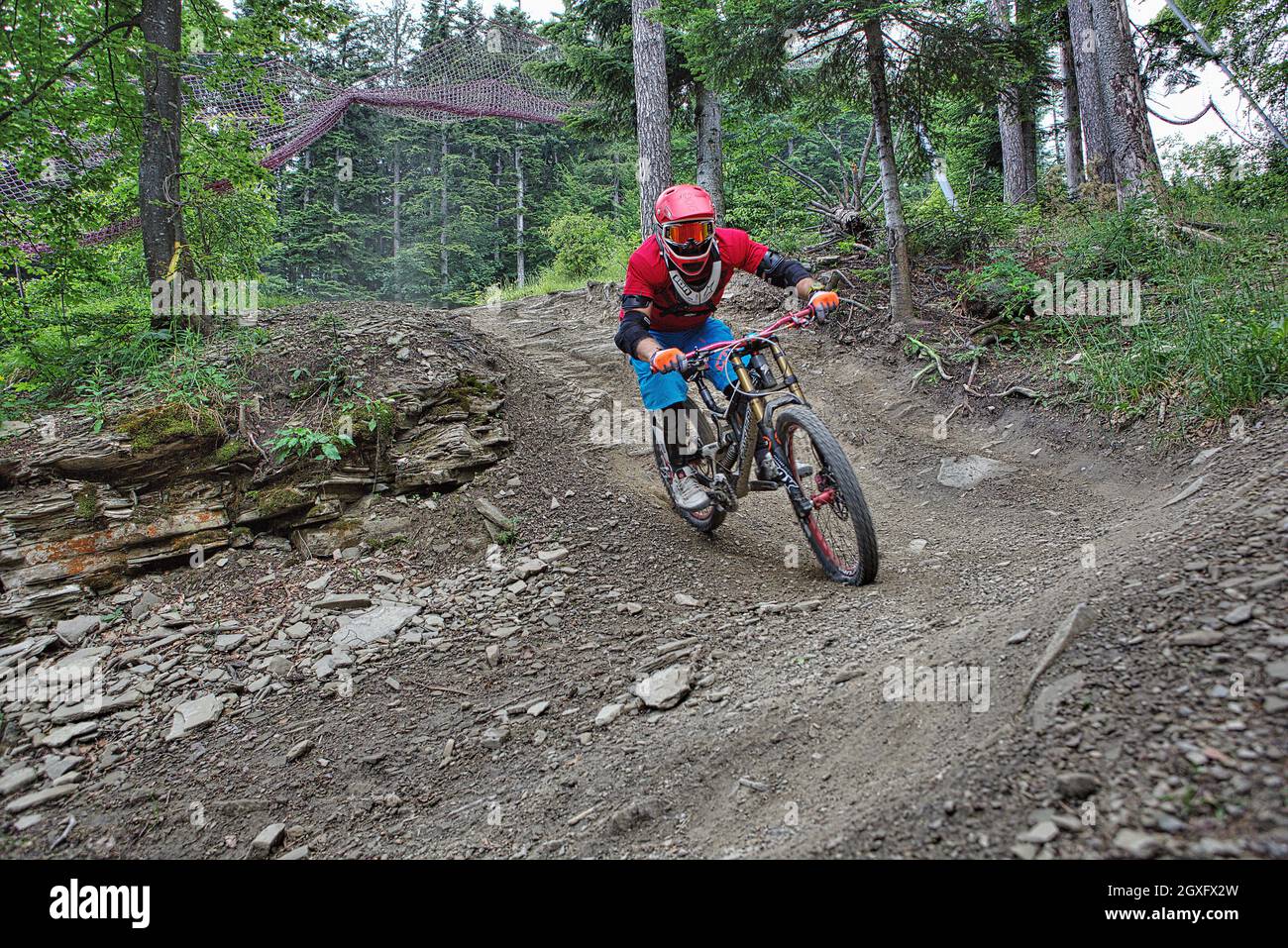 Downhill, sport, bicycle, mountain Stock Photo - Alamy